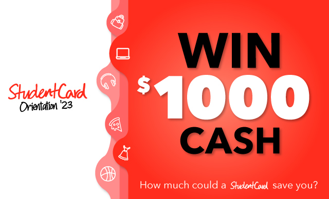 Win $1000 Cash! with StudentCard