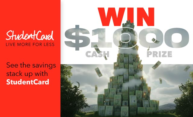 WIN $1000 CASH! with StudentCard